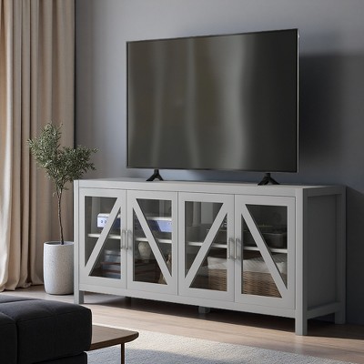 TV Stand for TVs up to 58" with Glass Doors and Cable Management : Target
