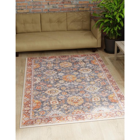 Unique Loom 3' 6 X 5' 6 Esther Timeless Navy Blue Rectangle Area Rug ...