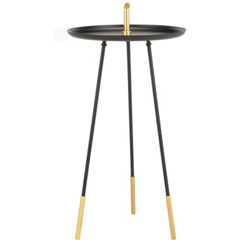 Delia Handle Side Table - Black/gold - Safavieh. : Target
