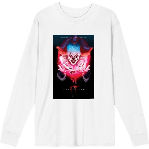 It Chapter 2 Pennywise Glow Fan Poster Adult White Crew Neck Long ...