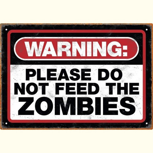 Nmr Distribution Zombie Warning Tin Sign : Target