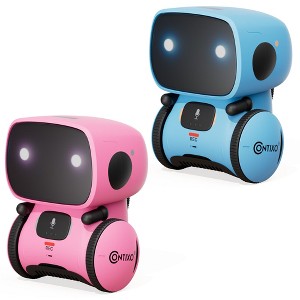 Contixo R1 Kids Robot Toy 2-Pack (Pink & Blue), Interactive Talking ...