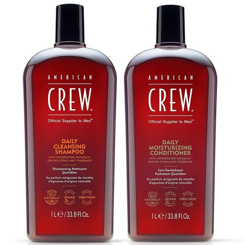 American Crew Daily Cleansing Shampoo Daily Moisturizing Conditioner 33.8 Oz Xxl Large Duo Set Kit Naturally Derived Vegan Formula Target