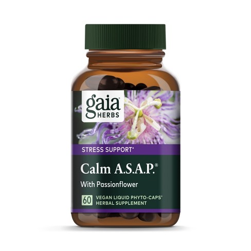 Gaia Herbs Calm A.s.a.p. Stress Support Supplement - 60 Vegan Liquid ...