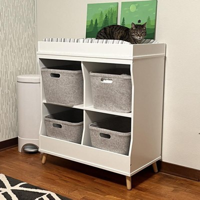 14" X 15" Large Felt Basket With Stitching Oatmeal - Brightroom™ : Target