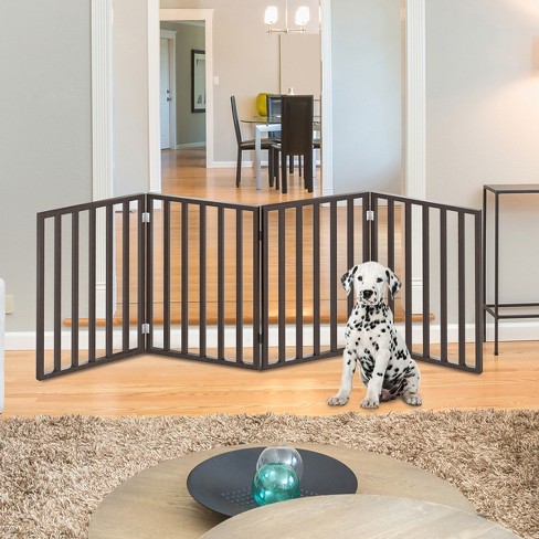 Indoor Pet Gate - 4-panel Folding Dog Gate For Stairs Or Doorways ...
