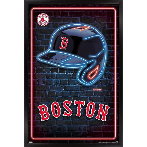Trends International Mlb Boston Red Sox - Neon Helmet 23 Framed Wall ...