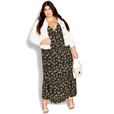 Women's Plus Size Leah Maxi Dress - Happy Floral | City Chic : Target