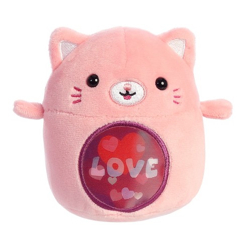 Aurora Lenticular 3.5" Love Cat Pink Stuffed Animal : Target