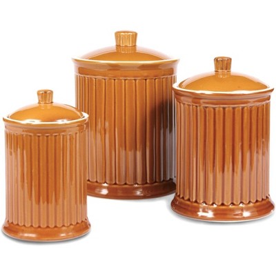 Omniware Simsbury 3-Piece Canister Set, Stoneware Kitchen Storage with ...