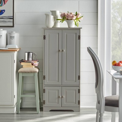 Tall Storage Cabinet Charcoal Gray Buylateral Wood Composite 2 Shelves Kitchen Pantry Target