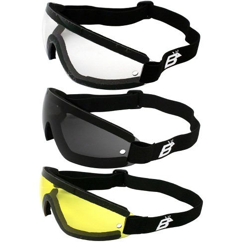 3 Pairs Of Birdz Eyewear Wing Safety Goggles With Clear, Yellow, Smoke ...