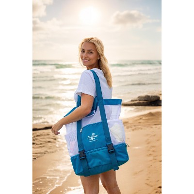 Tirrinia Large Beach Tote With Cooler, Womens Mesh Bag, Aqua : Target