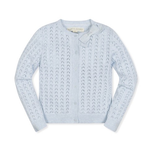 Hope & Henry Girls' Pointelle Bow Cardigan, Kids : Target
