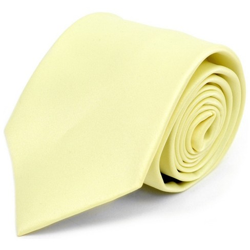 Thedappertie Men's Light Yellow Classic Solid Color Wedding Neck Tie ...