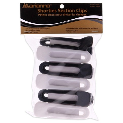 Shorties Section Clips - White-black By Marianna For Women - 6 Pc Hair ...