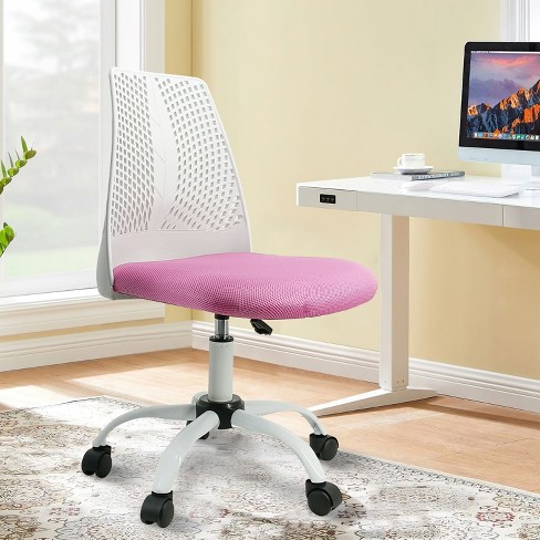 Essential Armless Small Task Chair With Wheels,small Home Office Chair ...