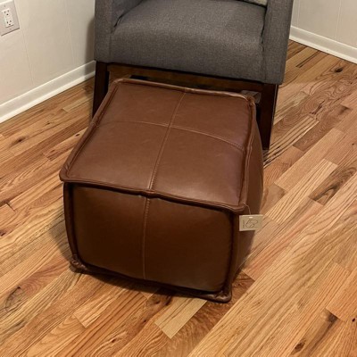Target leather pouf store