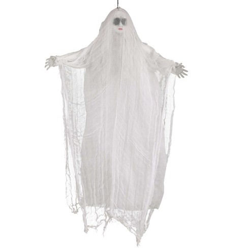Halloweencostumes.com 3' Hanging Female Ghost Prop, Black/white/red ...