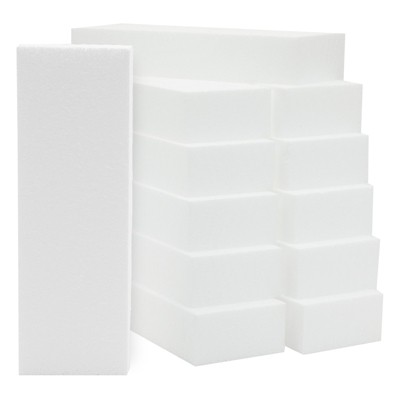 6 Pack Foam Rectangle Blocks For Crafts, 12x4x1 In, White : Target