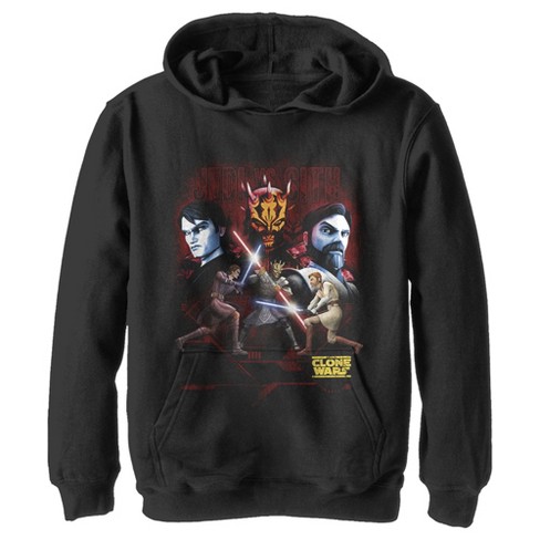 Boy's Star Wars: The Clone Wars Jedi Vs. Sith Pull Over Hoodie - Black ...