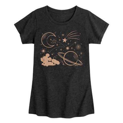 Girls' Disney Mickey Constellation Fitted Short Sleeve Graphic T-shirt ...