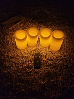 4pk 5" X 3" Led Flameless Black Wick Candle Cream - Threshold™ : Target