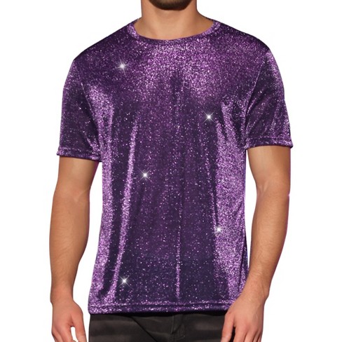 Lars Amadeus Men's Short Sleeves Sheer Mesh See Through Party Disco Tee ...