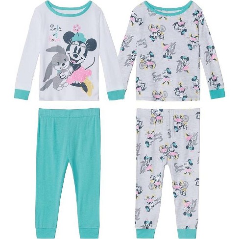Disney Baby Girl's Minnie Mouse 4-piece Cotton Pajama Set : Target