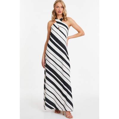 Stripe Halter Neck Maxi Dress : Stripe Halter Neck Maxi Dresswhite6 ...