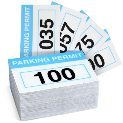 Juvale 100 Pack Parking Permit Stickers With Front Adhesive, Car ...
