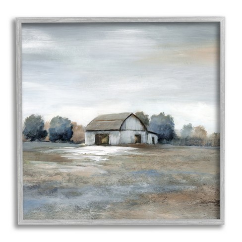 Stupell Industries Countryside Barn Neutral Tones Framed Giclee, 12 X ...