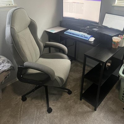 Swivel Gaming Chair Gray - Room Essentials™: Upholstered Computer Desk ...