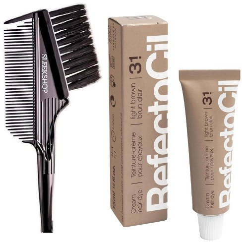 Sleekshop Brush/comb + Refectocil Cream Hair Color (w/ Sleekshop 3-in-1 ...