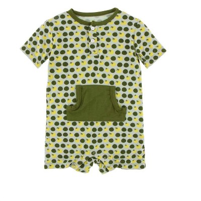 Boy's ' Print Kangaroo Romper - Kickee 12-18 Months : Target