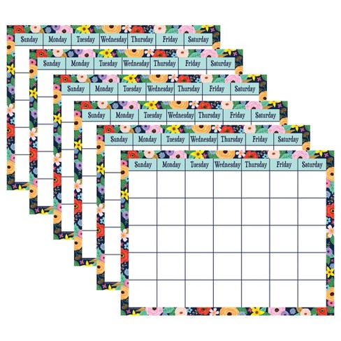 Teacher Created Resources® Wildflowers Calendar Chart, 17" X 22", Pack ...