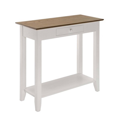 American Heritage Hall Table With Drawer Shelf Driftwood/white ...