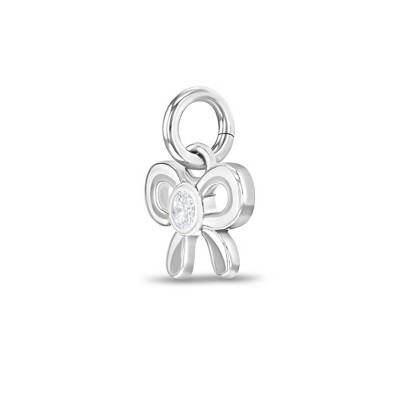 Girls' Cz Bow Sterling Silver Charm - Clear- In Season Jewelry : Target