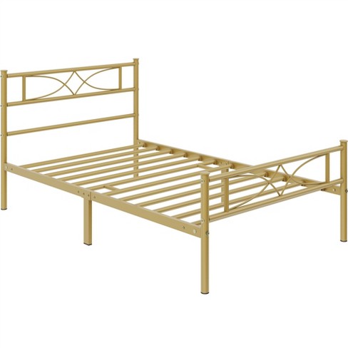 Yaheetech Simple Metal Twin Size Bed Frame With Curved Design Headboard ...