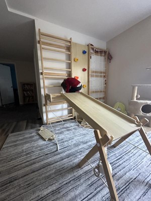 Walnut - 9-in-1 Swedish Ladder Wall Gym Set : Target