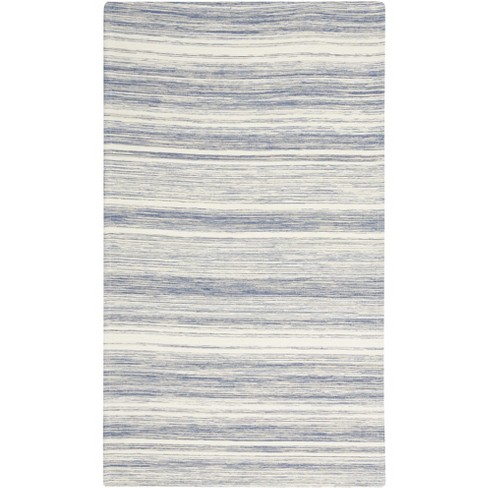 Nicole Curtis Lake Abstract Stripe Jacquard Woven Non-skid Accent Rug ...