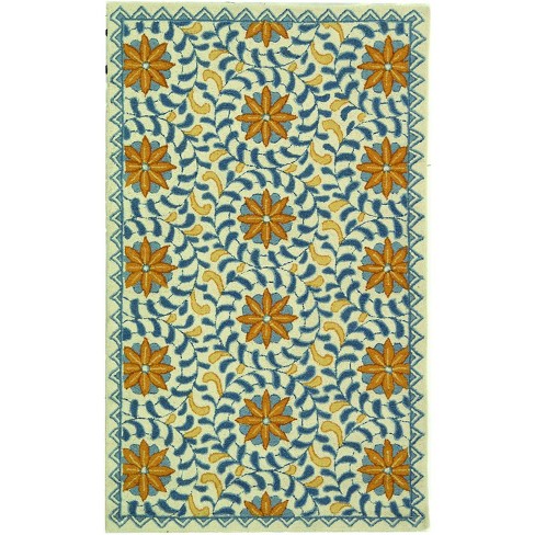 Chelsea Hk150 Hand Hooked Accent Rug - Ivory/blue - 2'9"x4'9 ...