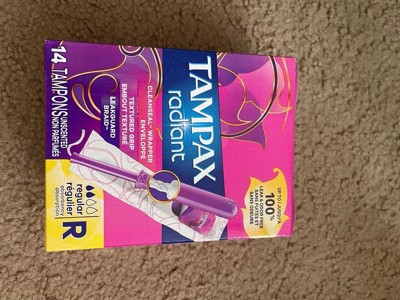 Tampax Pocket Radiant Compact Tampons Regular Absorbency - Unscented ...