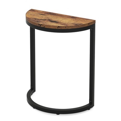 Tribesigns End Table Half Round,slim C Narrow Side Table With Metal ...