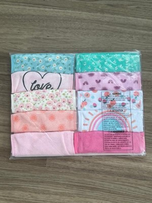 The Peanutshell Pastel Girl 10-pack Terry Bibs In Pink, Purple And ...