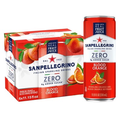 Sanpellegrino Zero Blood Orange Italian Sparkling Drink - 6pk/11.15 Fl ...