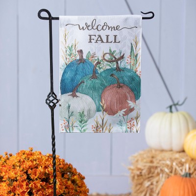 Evergreen Flag Welcome Fall Pumpkins Burlap Garden Flag, Welcome Fall ...