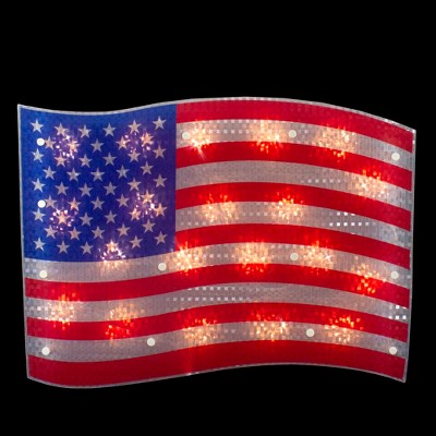 Northlight Lighted American Flag Patriotic Window Decoration - 14" : Target