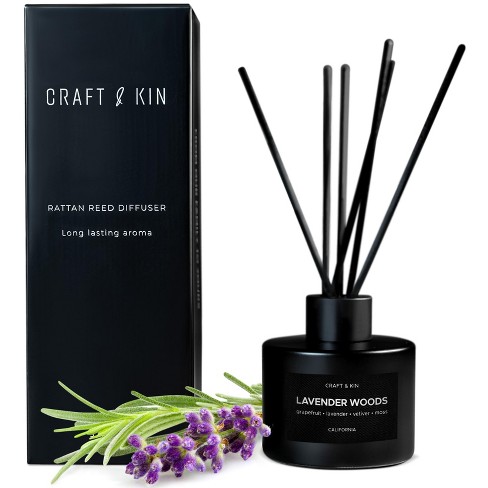 Craft & Kin Scented Oil Rattan Reed Diffuser Set With Lavender & Wood Scent : Target