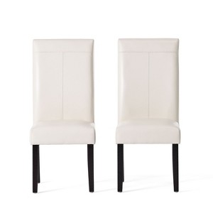 TUYOHW Armless Dining Chairs Set of 2,PU Leather Kitchen Chairs with T ...